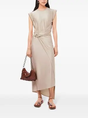 Rabanne Gathered-detail Draped Midi Dress - Neutrals