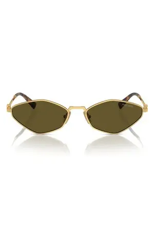 Miu Miu Miu Miu 56mm Irregular Sunglasses Gold