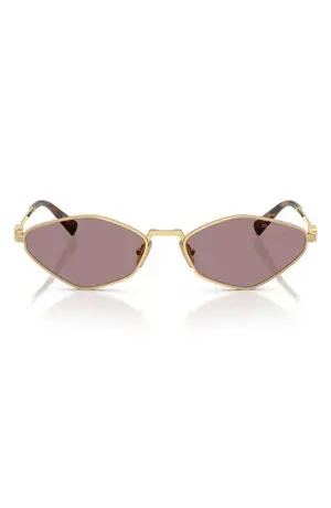 Miu Miu 56mm Irregular Sunglasses - Lite Brown