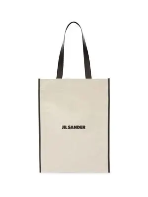 JIL SANDER Flat Shopper Medium Tote Bag - White