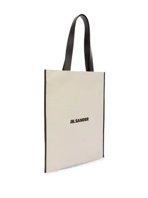 JIL SANDER Flat Shopper Medium Tote Bag - White