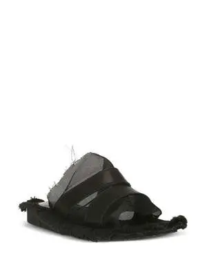 Yohji Yamamoto Frayed Layered Sandals