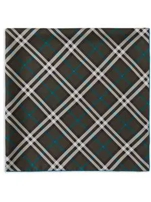 Burberry Checked Silk Scarf - Green