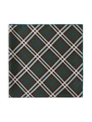Burberry Checked Silk Scarf - Green