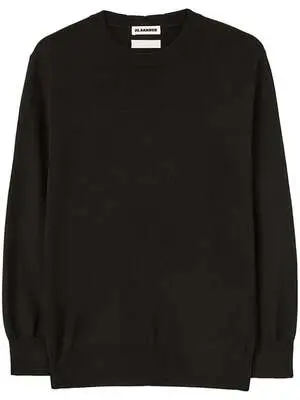 JIL SANDER Crew-neck Wool Jumper - Black