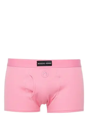 MARINE SERRE Crescent Moon-embroidered Boxers - Pink