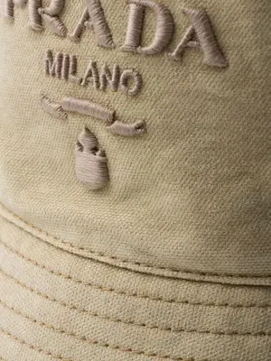 Prada Embroidered Cotton Bucket Hat