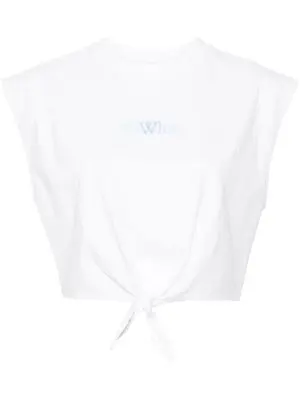 Off-White Arrows-motif Cotton Crop Top - White