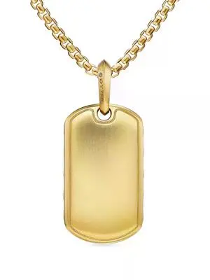 David Yurman 18kt Yellow Sculpted Cable Tag Charm
