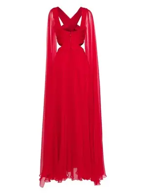 Zuhair Murad Silk-chiffon Cape Gown - Red