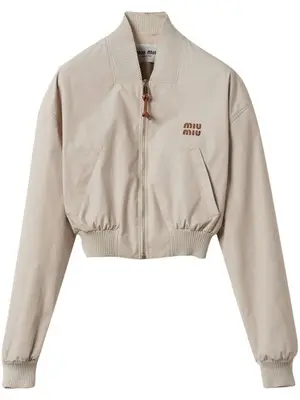 Miu Miu Panama Cropped Bomber Jacket