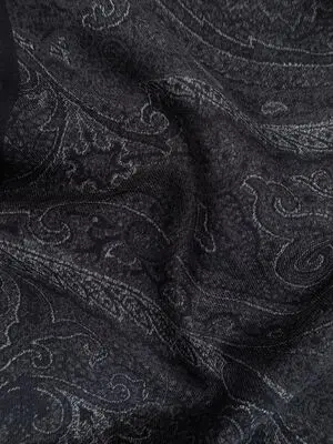 Etro Paisley-print Frayed-edge Scarf - Grey