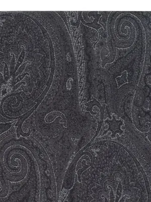 Etro Paisley-print Frayed-edge Scarf - Grey
