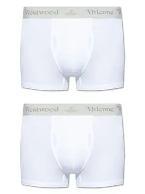VIVIENNE WESTWOOD Logo-waistband Cotton Boxers - White