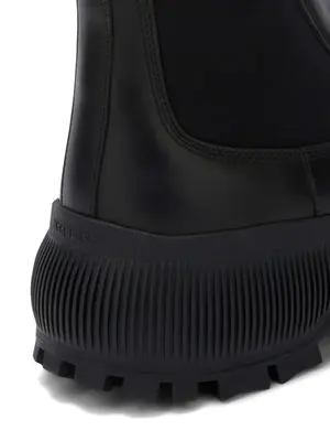 JIL SANDER Logo-embossed Leather Boots - Black
