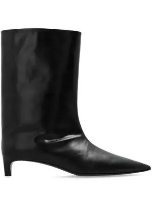 JIL SANDER Pointed-toe Leather Boots - Black