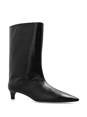 JIL SANDER Pointed-toe Leather Boots - Black