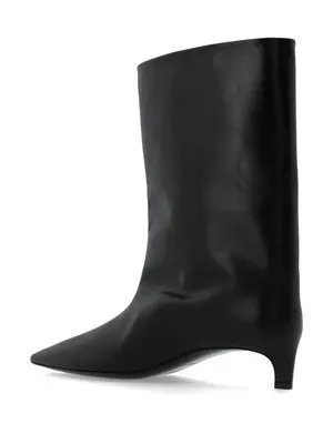 JIL SANDER Pointed-toe Leather Boots - Black
