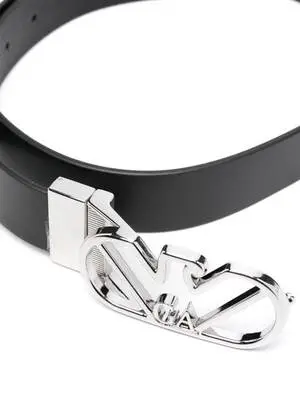 Emporio Armani Logo Buckle Leather Belt