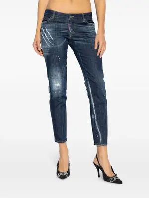 Dsquared2 Logo-patch Cropped Jeans - Blue