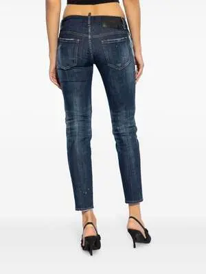 Dsquared2 Logo-patch Cropped Jeans - Blue