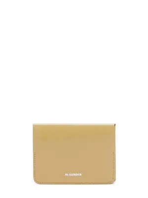 JIL SANDER Logo-stamp Leather Card Holder - Yellow