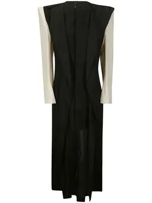Yohji Yamamoto Two-tone Layered Midi Dress - Black