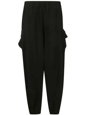 Yohji Yamamoto Tapered-leg Cargo Trousers - Black