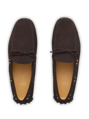 Car Shoe Suede Driving Shoes - Brown