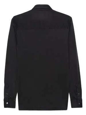 Fedeli Plain Organic-cotton Shirt - Grey