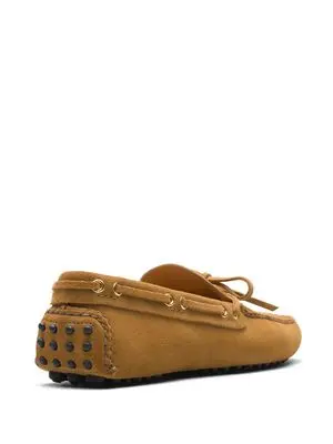 Car Shoe Suede Driving Loafers - Brown