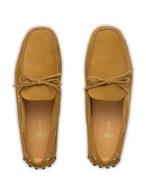 Car Shoe Suede Driving Loafers - Brown
