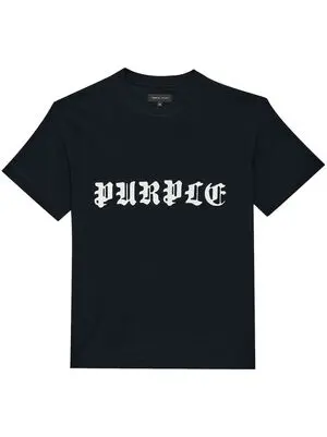 PURPLE BRAND Gothic Wordmark T-shirt - Black