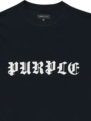 PURPLE BRAND Gothic Wordmark T-shirt - Black