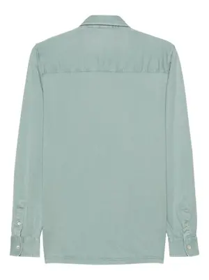 Fedeli Plain Organic-cotton Shirt - Green