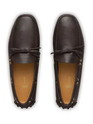 Car Shoe Leather Boat Shoes - Brown