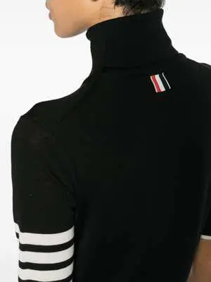 Thom Browne Fine Merino Wool 4-bar Relaxed Fit Turtleneck