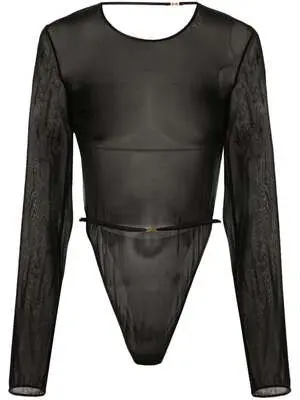Saint Laurent Open-back Crepe Bodysuit