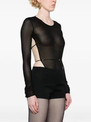 Saint Laurent Open-back Crepe Bodysuit