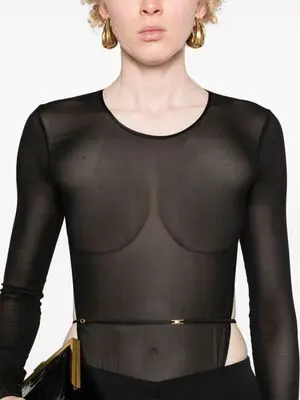 Saint Laurent Open-back Crepe Bodysuit