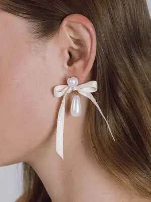 JENNIFER BEHR Sylvie Bow-detail Drop Earrings