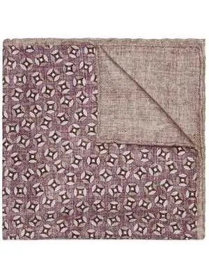 Brunello Cucinelli Geometric-pattern Pocket Square - Purple