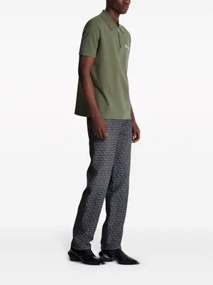 Balmain Short-sleeved Polo Shirt With Embroidery - Green