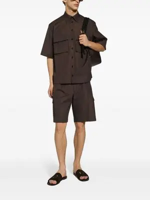 Dolce & Gabbana Straight-leg Cotton Cargo Shorts - Brown