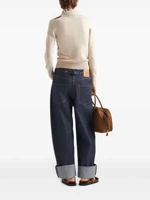 Prada Argyle Knit Wool Polo Shirt - Neutrals
