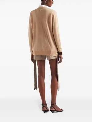 Prada Triangle-logo Cashmere Cardigan