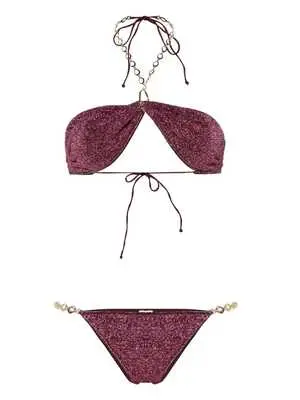 Oseree Lumière O Chain Lurex Bikini - Purple