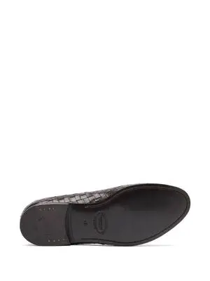 SCAROSSO Vittorio Interwoven Leather Loafers - Brown