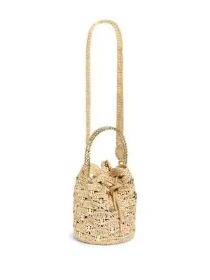 Rabanne 1969 Raphia Wave Paco Bucket Bag - Neutrals