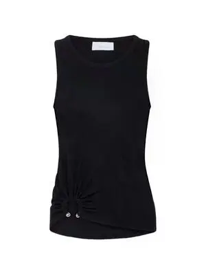Rabanne Asymmetric Gathered-detail Tank Top - Black